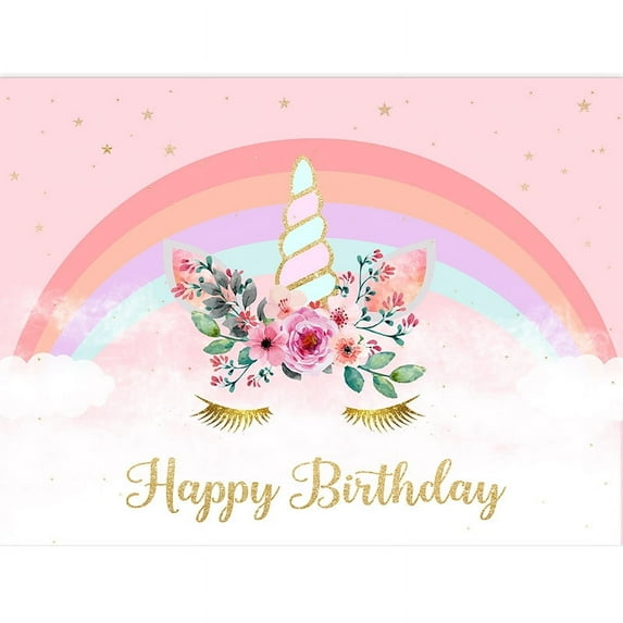 Allenjoy Unicorn Backdrop Birthday Banner Baby Shower Party r Colourful ...