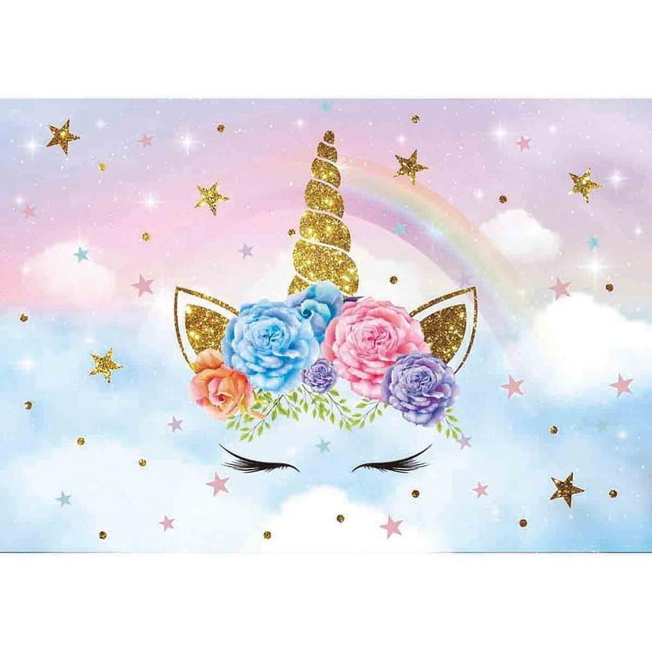 Allenjoy Unicorn Backdrop Birthday Banner Baby Shower Party r Colourful ...