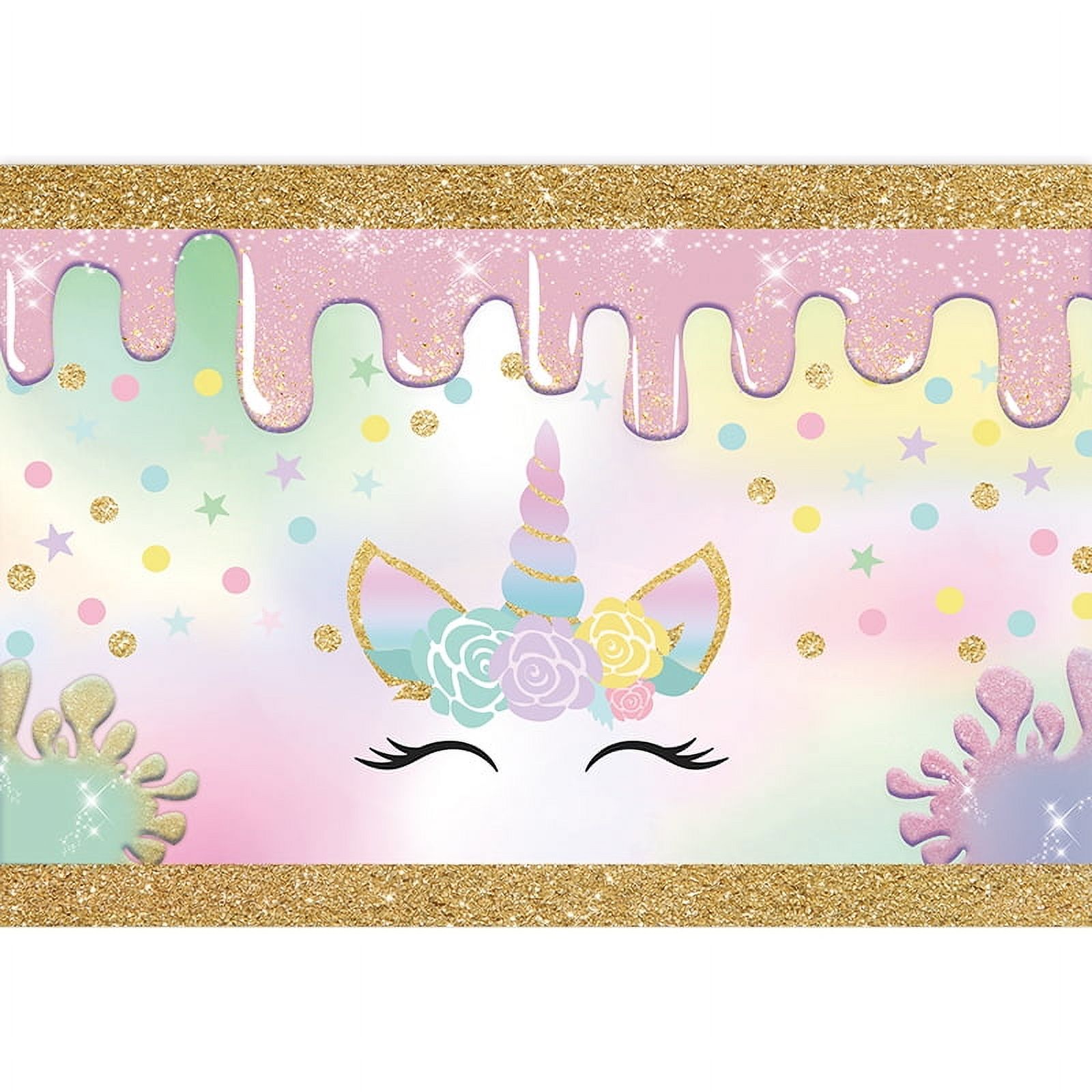 Allenjoy Unicorn Backdrop Birthday Banner Baby Shower Party r Colourful ...