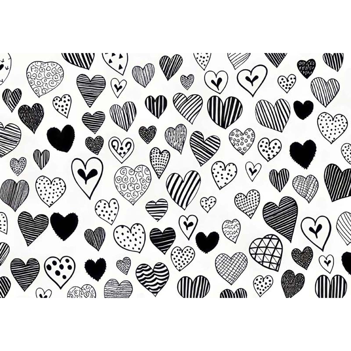 Allenjoy Valentine's Day Love Black and White Heart Pattern Backdrop ...