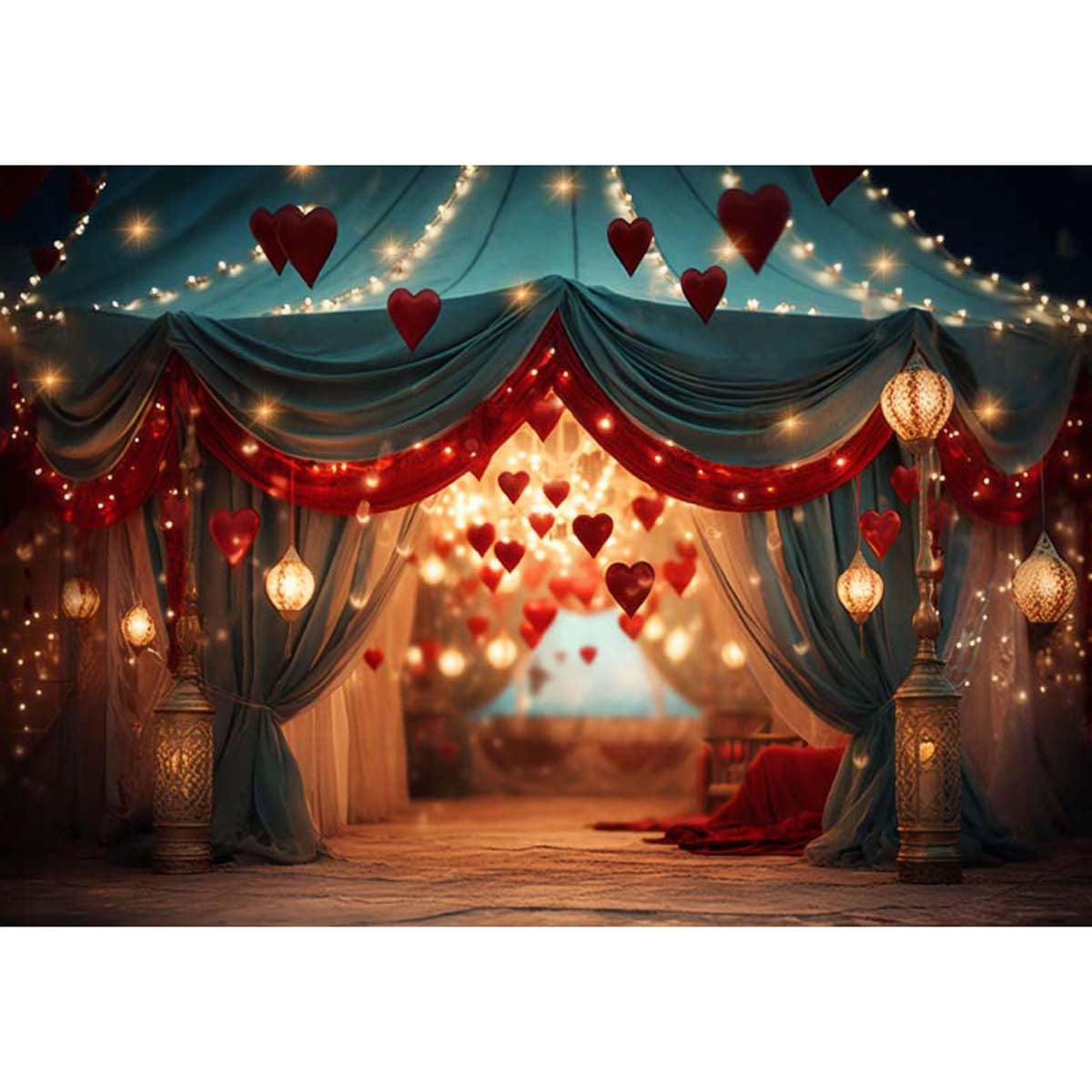 Allenjoy Valentine's Day Rustic Blue Tent Backdrop - Walmart.com