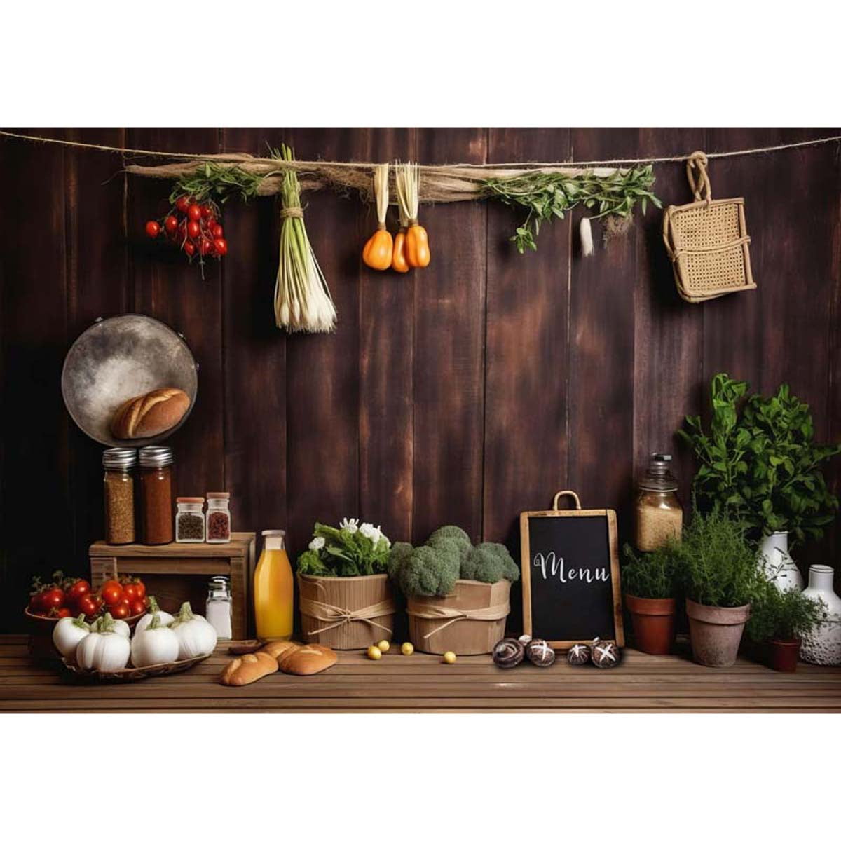 Allenjoy Vegetables Wooden Table Backdrop - Walmart.com