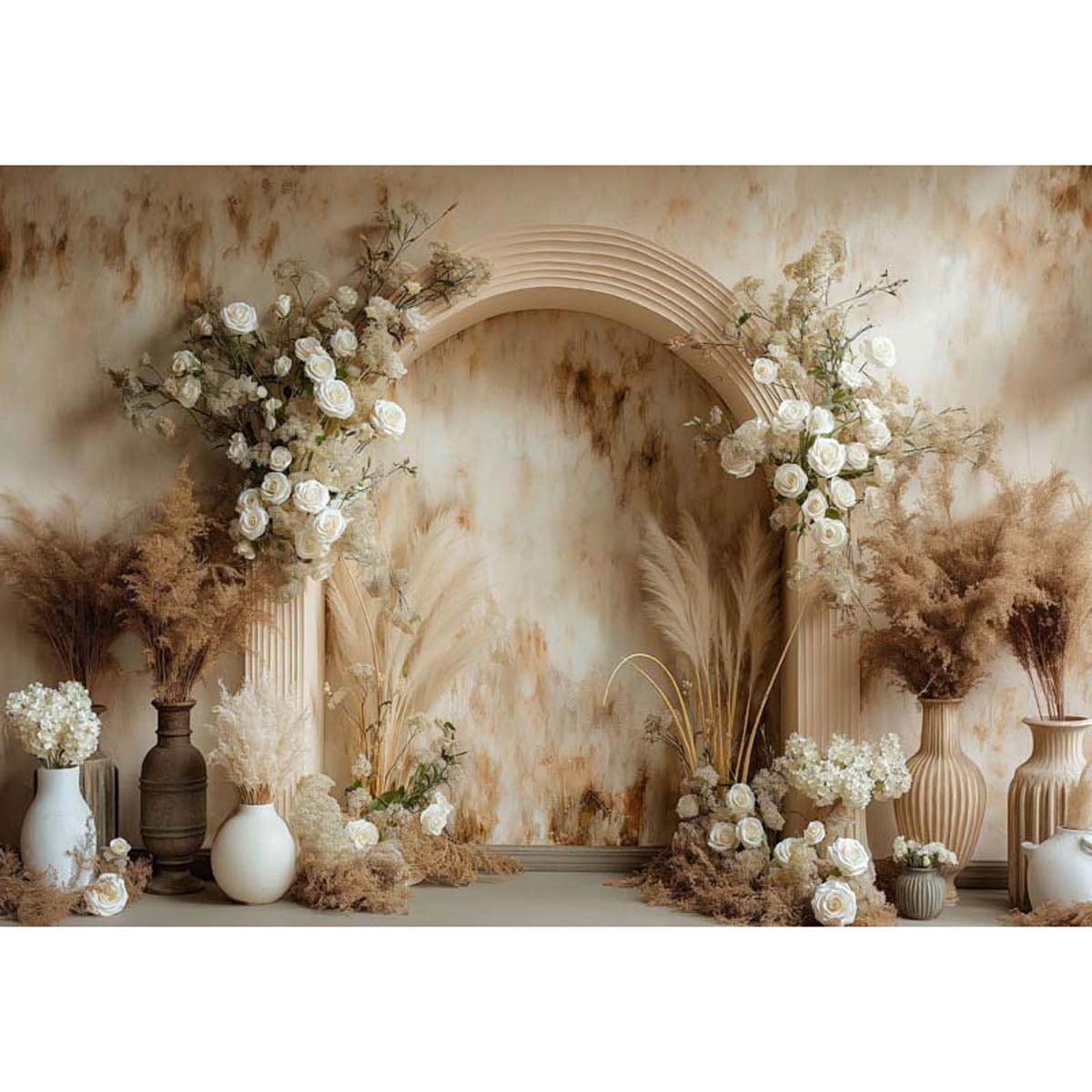 Allenjoy Vintage Beige Boho Arch Wall Backdrop - Walmart.com