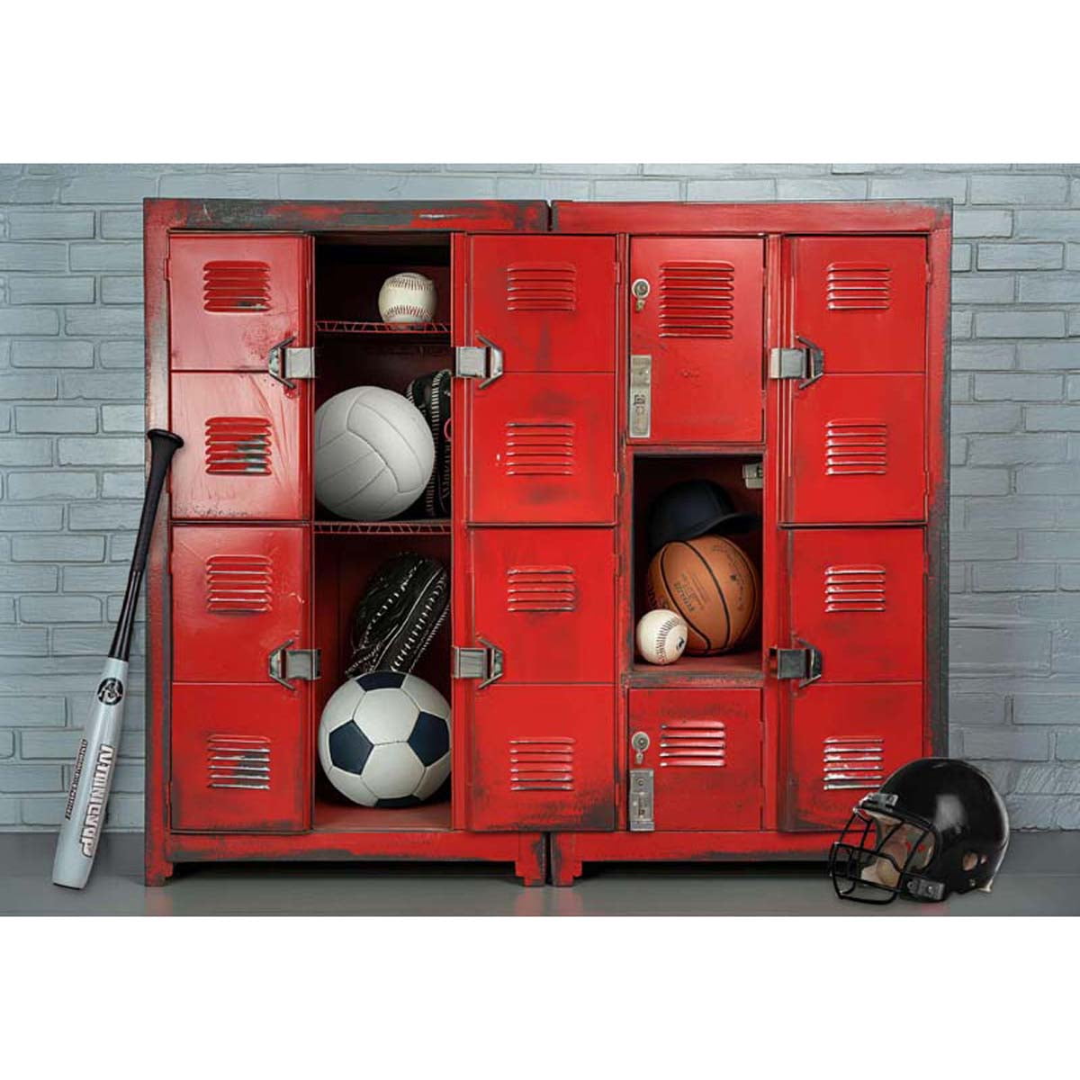Allenjoy Vintage Sports Locker Room Backdrop - Walmart.com