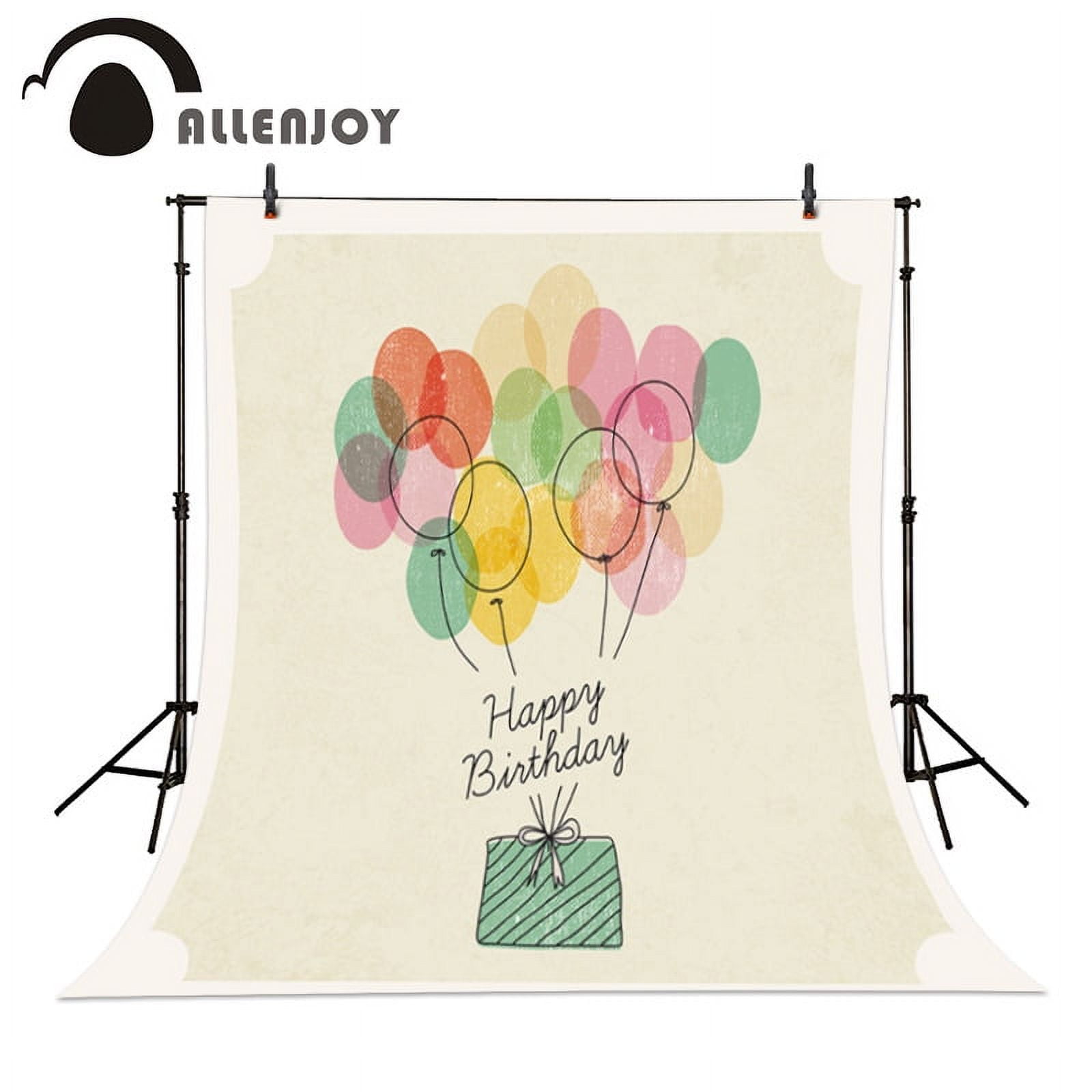 Allenjoy Watercolor Birthday Present with Balloons Custom Photography ...