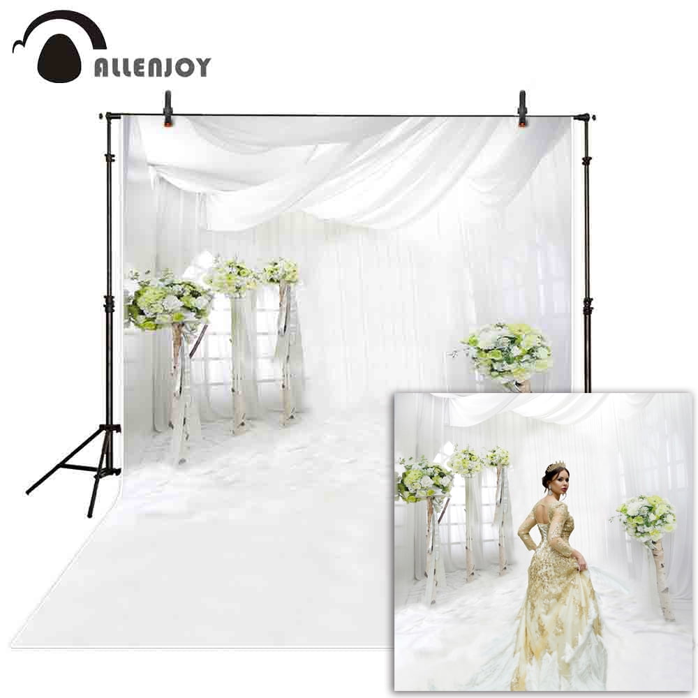 Allenjoy Wedding photography backdrop flower white curtain background ...