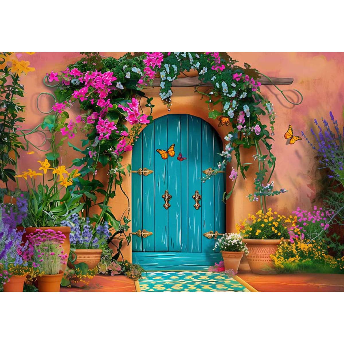 Allenjoy Whimsical Garden Door Backdrop - Walmart.com