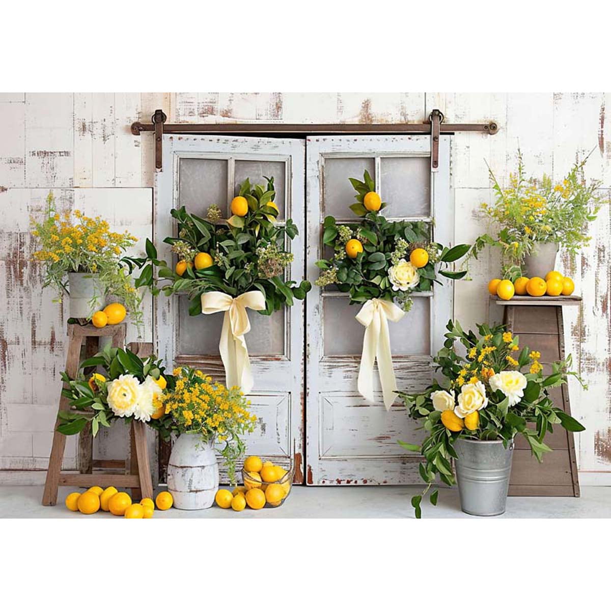 Allenjoy White Door Lemon Backdrop - Walmart.com