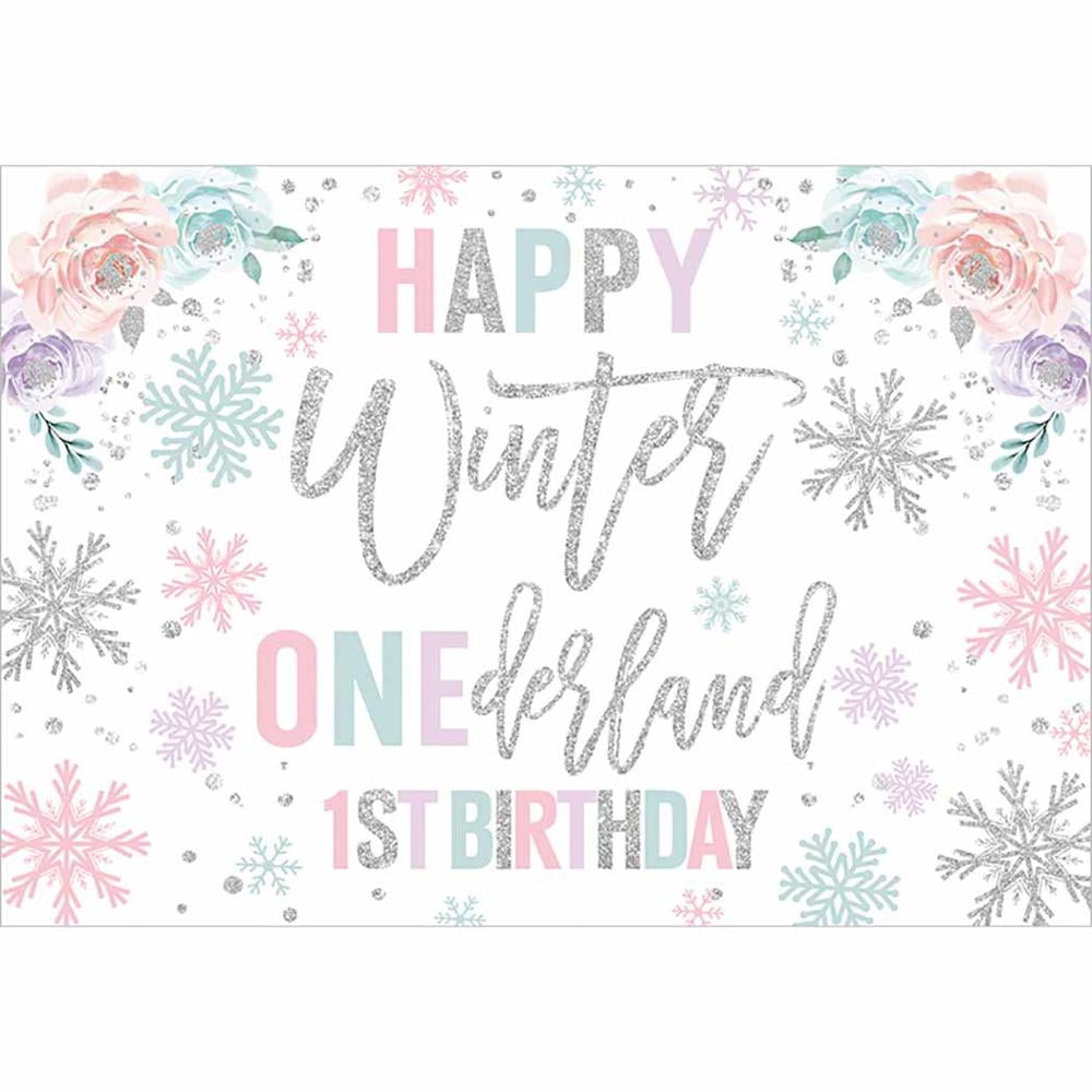 Allenjoy Winter Onederland Photobooth Backdrop Happy Birthday Baby ...