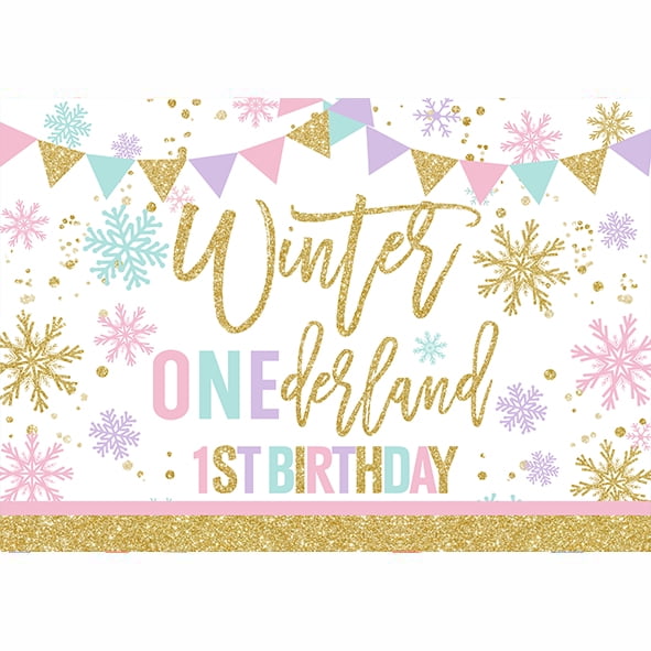 Allenjoy Winter Onederland Photobooth Backdrop Happy Birthday Baby ...
