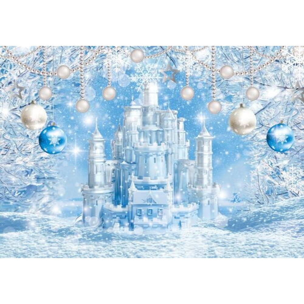 Allenjoy Winter Wonderland Backdrop Party Castle Snowy Forest Landscape ...