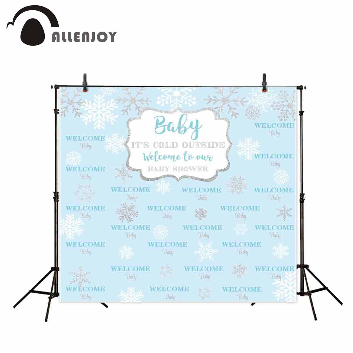Allenjoy Winter baby shower photography backdrop snowflake step and ...