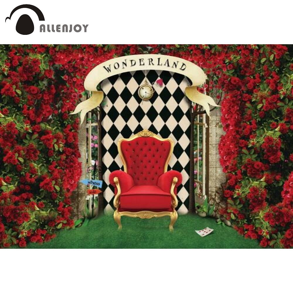 Allenjoy Wonderland Garden Birthday Tea Party Panel Background Girl ...