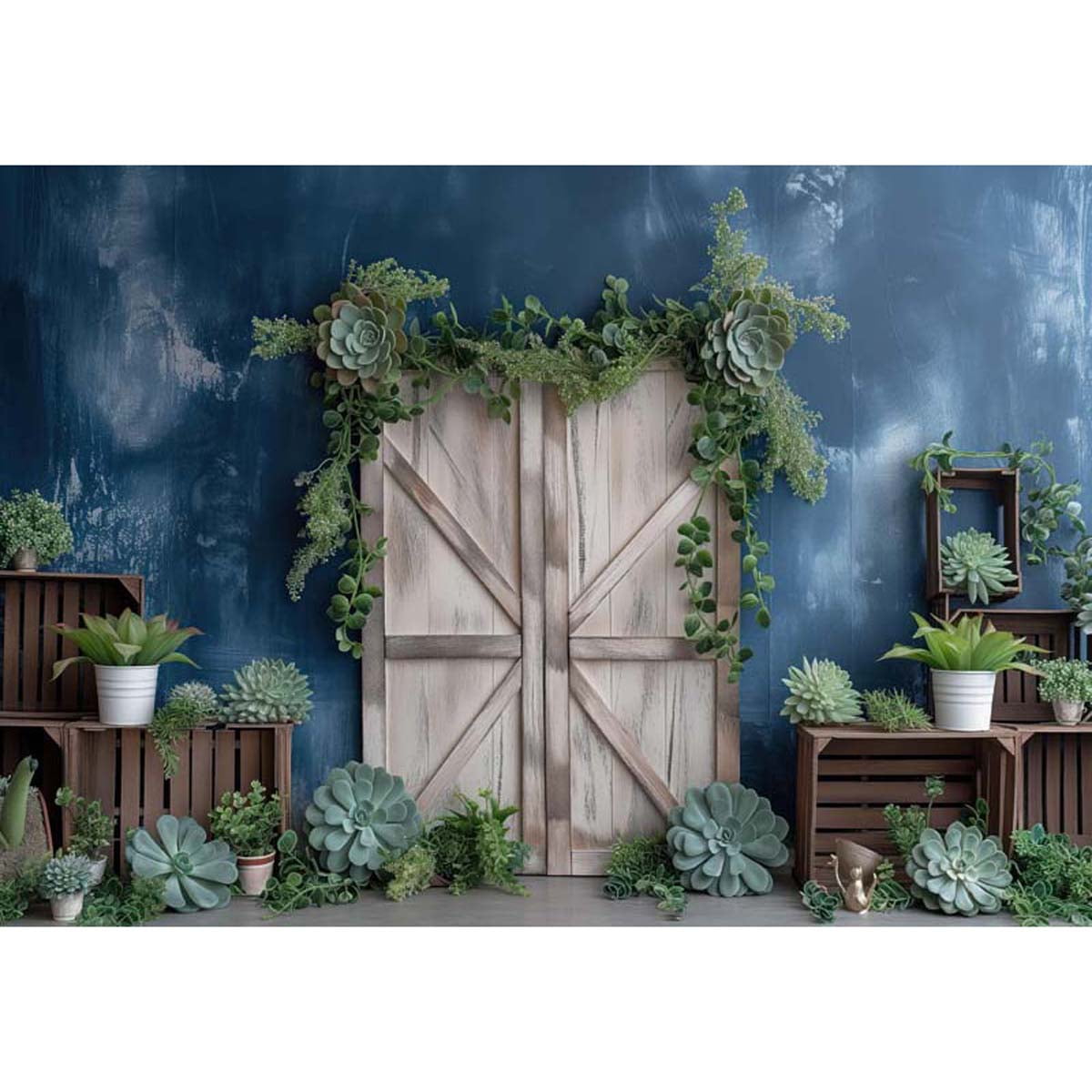 Allenjoy Wooden Door Succulent Plants Backdrop - Walmart.com