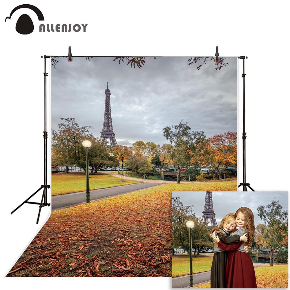 Allenjoy autumn background for photo studio Eiffel Tower Street lamp ...