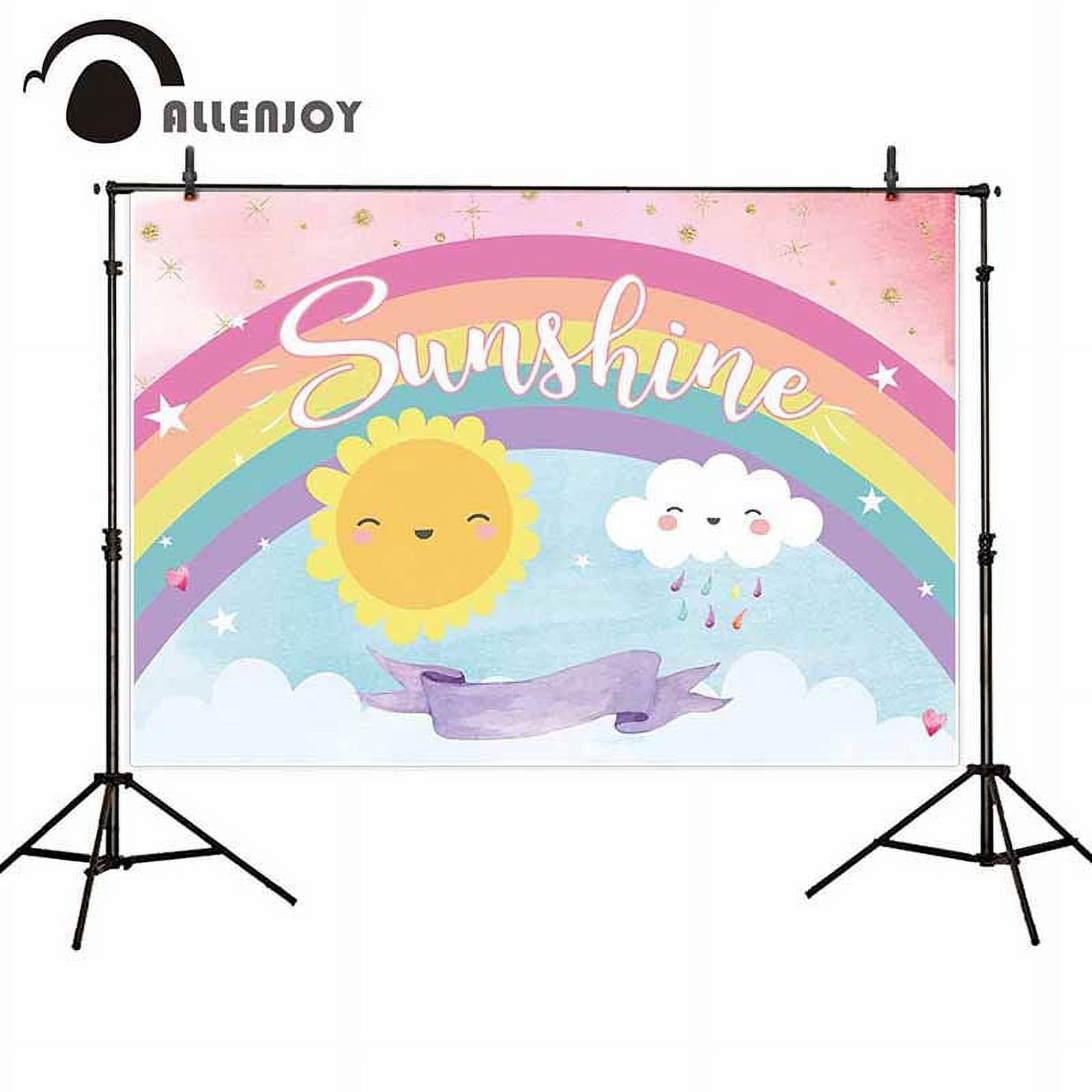 Allenjoy backdrop blue sky golden stars Cartoon sun cloud sunshine ...