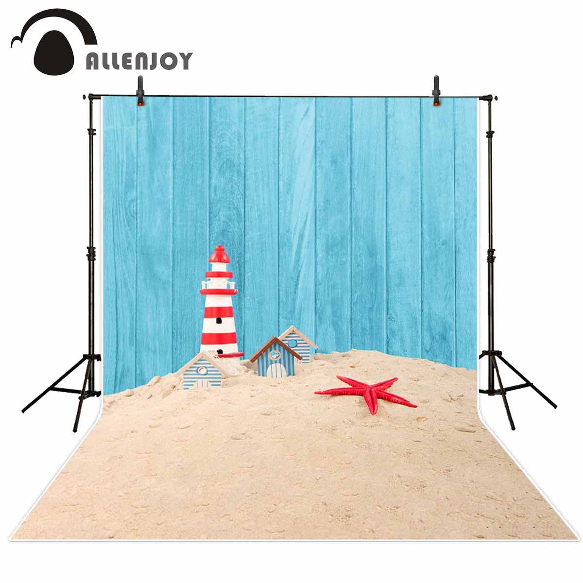 Allenjoy backdrop for photographic studio Blue wood sand beach ...