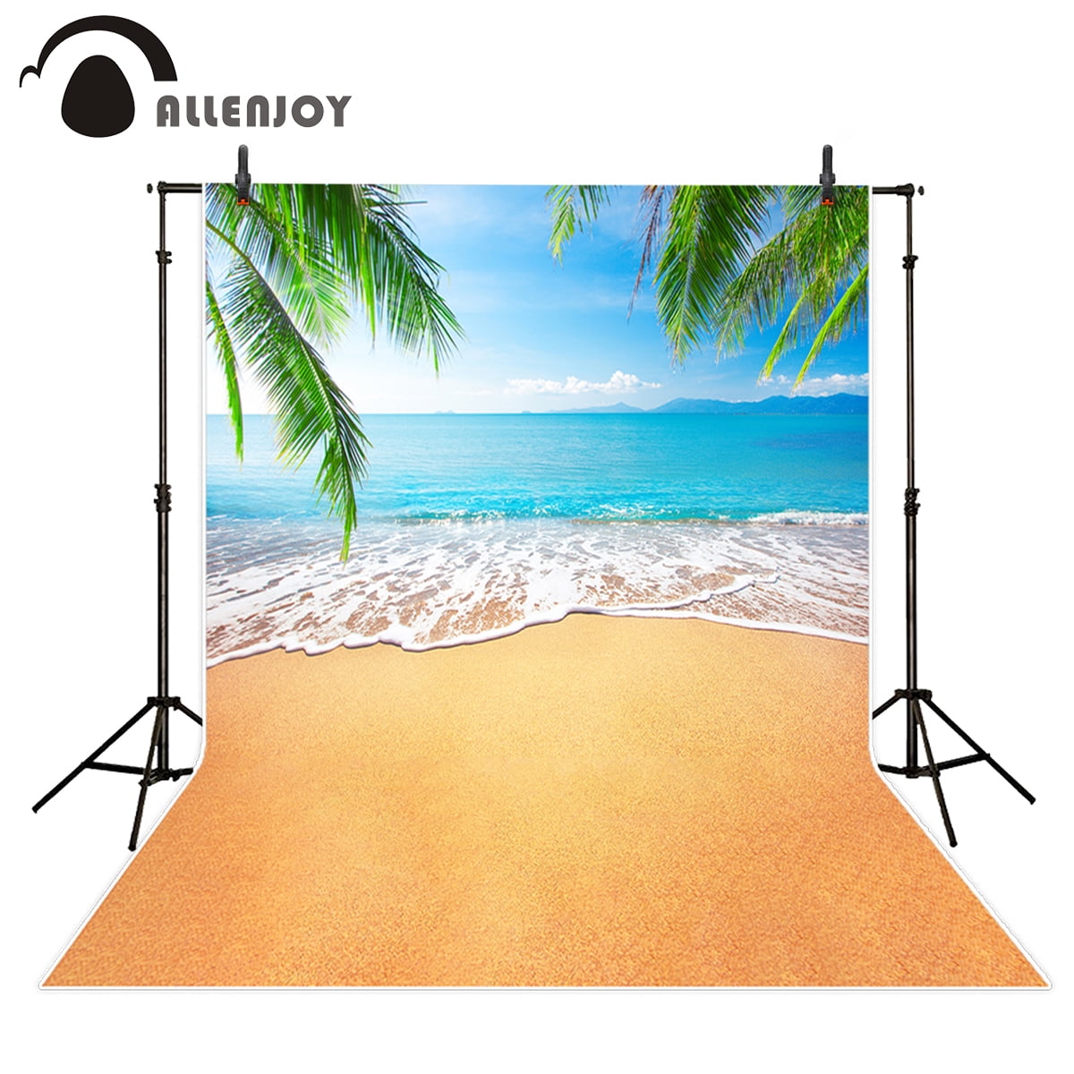 Allenjoy backdrop for photographic studio blue Sea waves tropical sandy ...