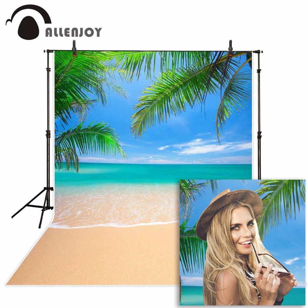 Allenjoy backdrop for photographic studio green palm tree tropical sand ...