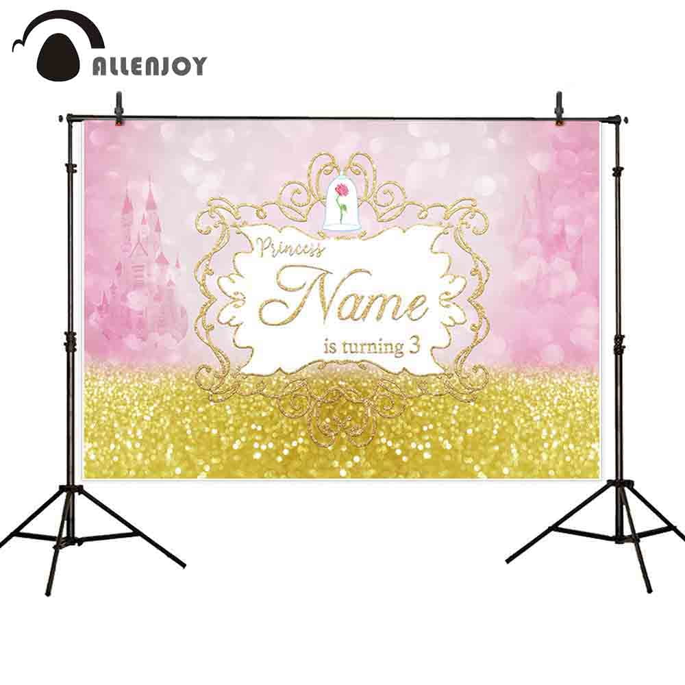Allenjoy backdrop for photographic studio romantic pink castle golden ...