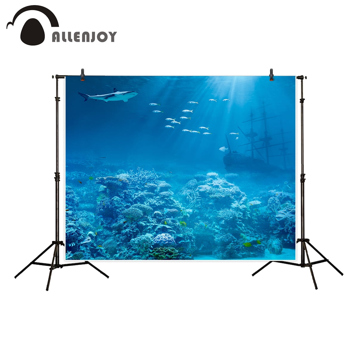 Allenjoy backdrop for photographic studio sea ocean underwater shark ...