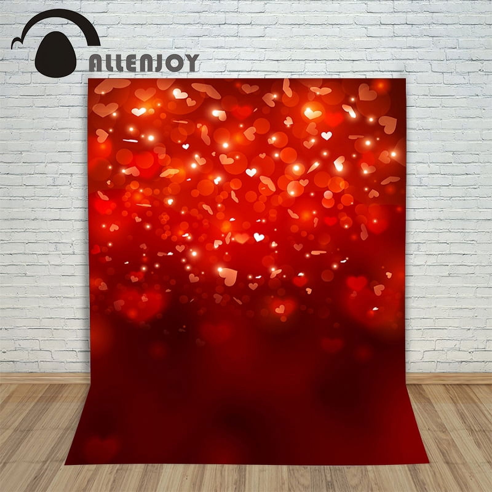 Allenjoy backdrops for photo thin vinyl Valentine heart red romance ...