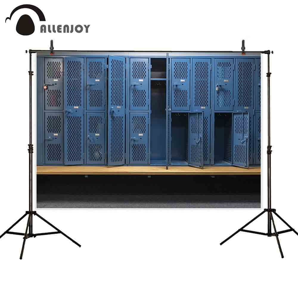 Allenjoy backgrounds Sports locker room blue metal cage lockers wood ...