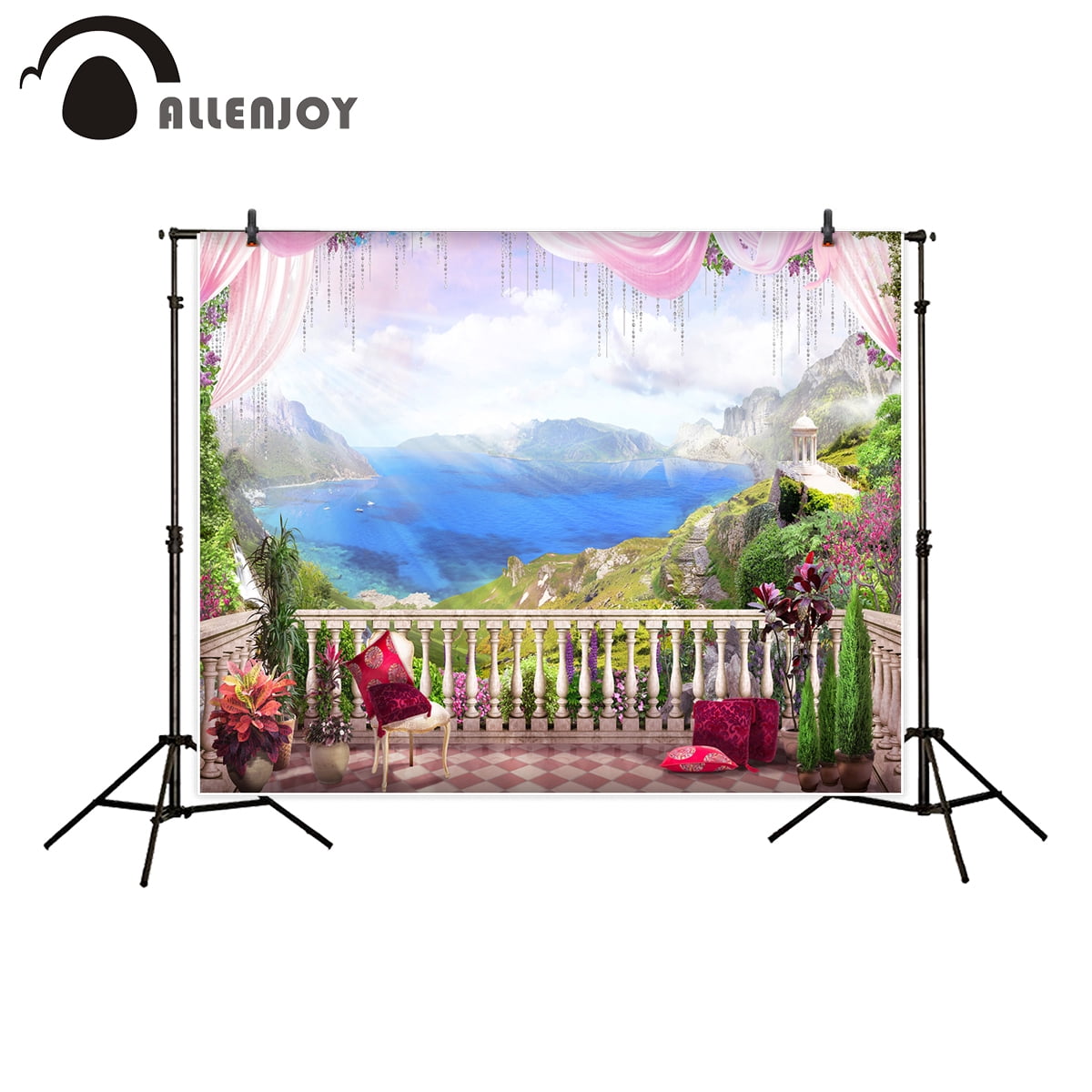 Allenjoy backgrounds for photography studio beautiful balcony sea ...