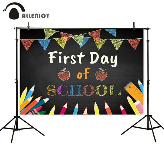 Allenjoy first day of school party supplies flags crayon apple ...