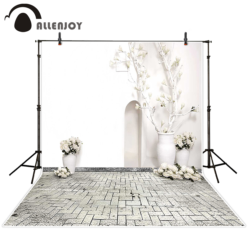 Allenjoy photographic background White Rose white walls white pot ...