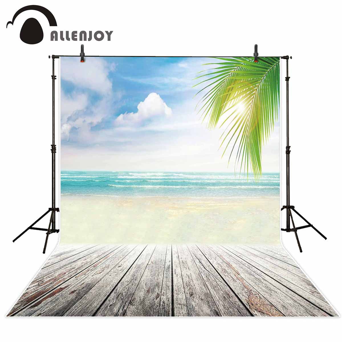 Allenjoy photography Summer background sky cloud sunny beach sea leaves ...