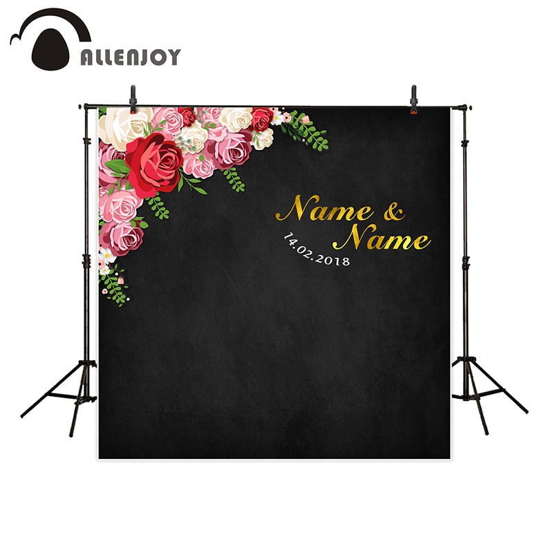 Allenjoy photography backdrop Black Personal customize Red flowers ...