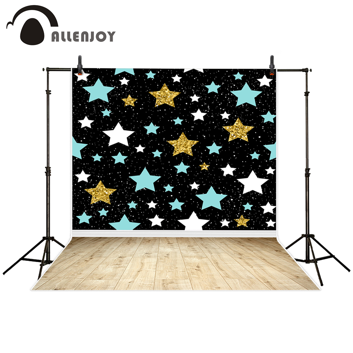 Allenjoy photography backdrop Black night sky gold blue white stars ...
