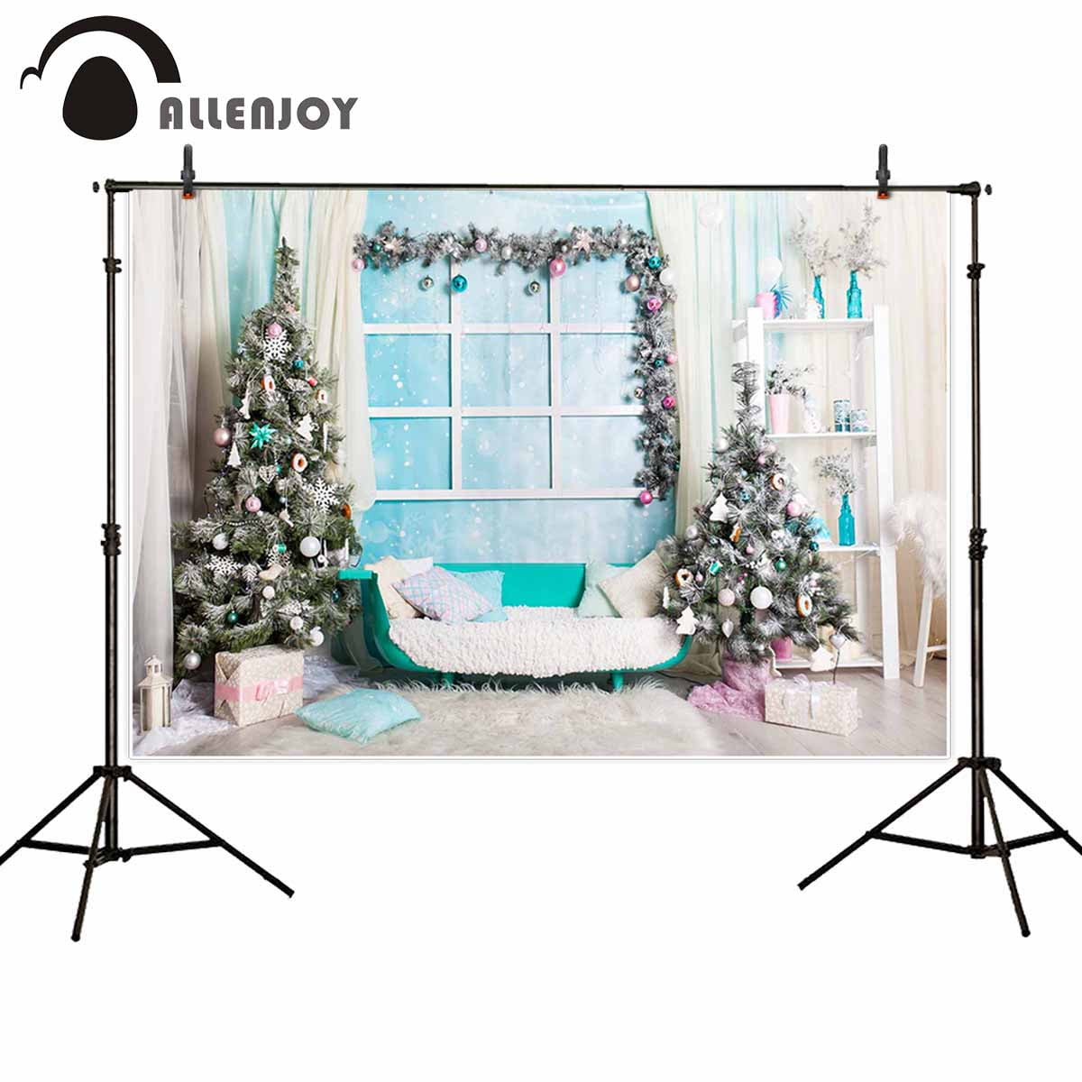 Allenjoy photography backdrop Christmas tree sofa indoor cute ...