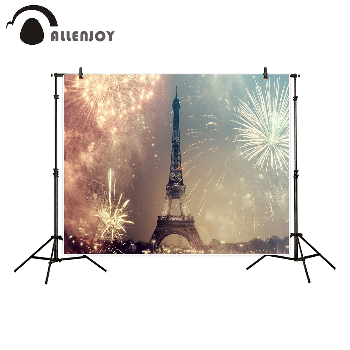 Allenjoy photography backdrop Eiffel tower fireworks celebration new ...