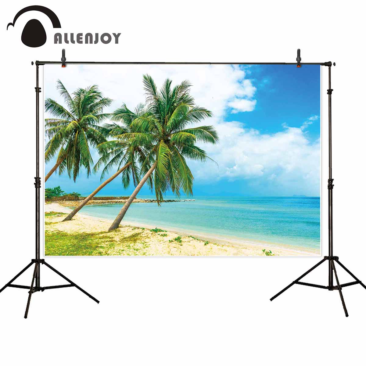 Allenjoy photography backdrop Summer clear sky cloud sea sunny beach ...