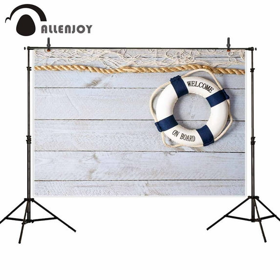 Allenjoy photography backdrop Summer white wood swimming ring navy ...