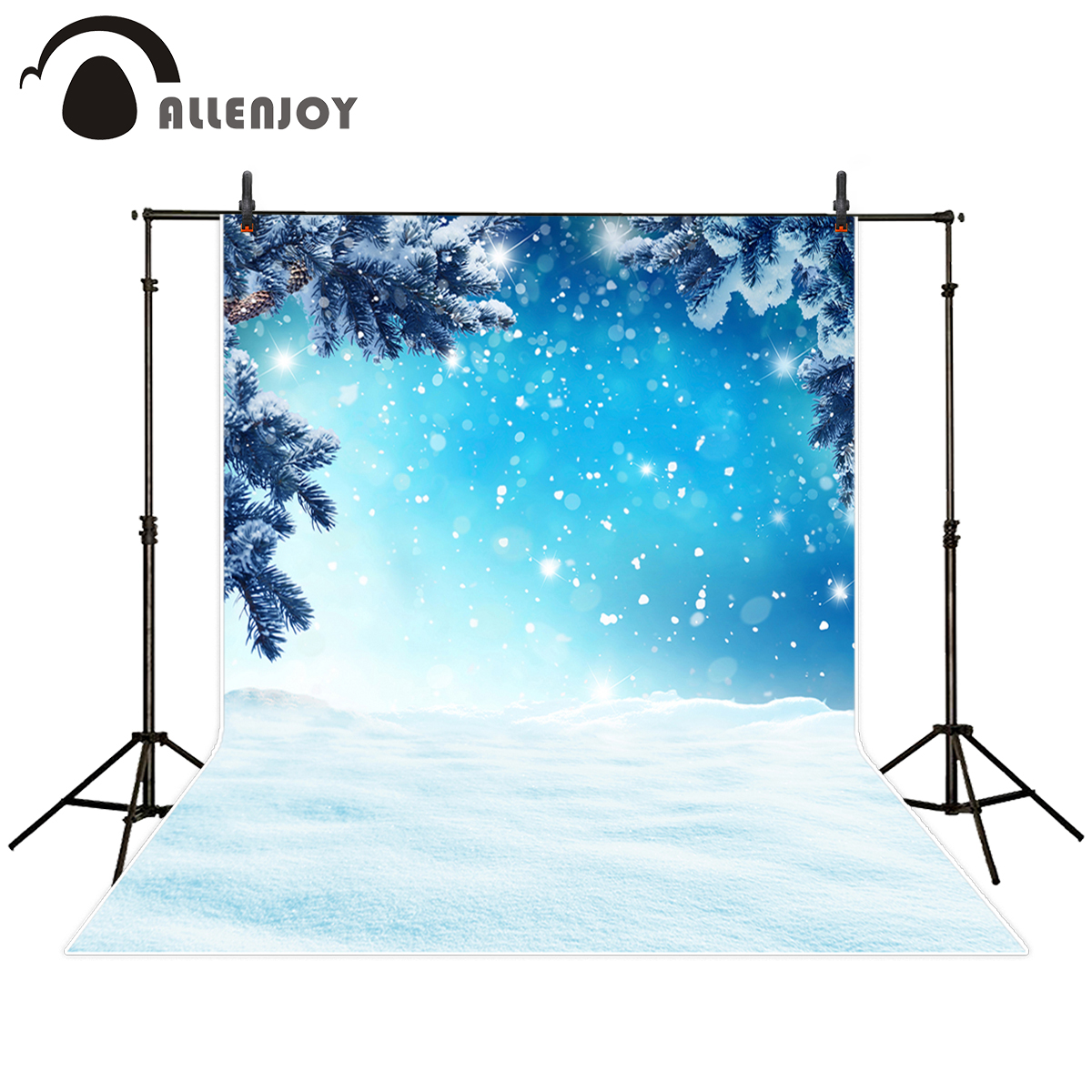 Allenjoy photography backdrop merry christmas winter snow glitter ...
