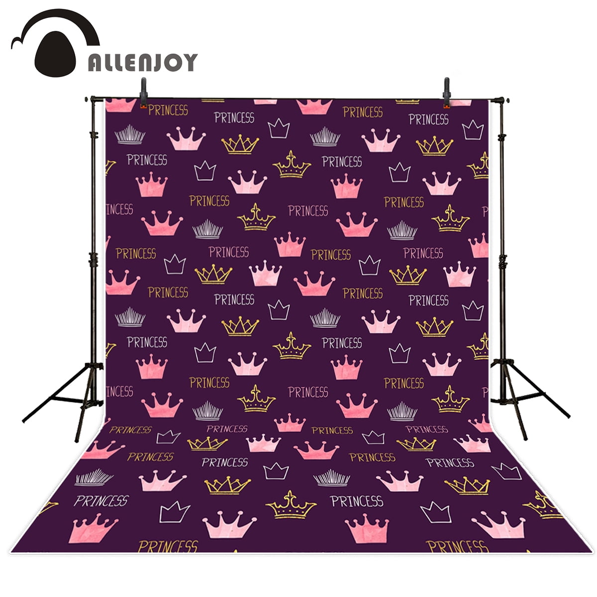 Allenjoy photography backdrop princess purple pink and gloden crown ...