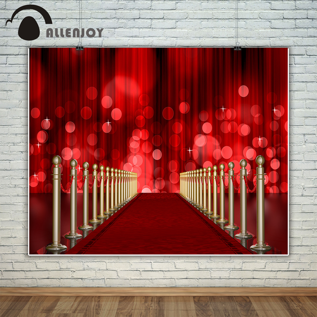 Allenjoy photography backdrop red carpet stanchions ropes red curtain ...