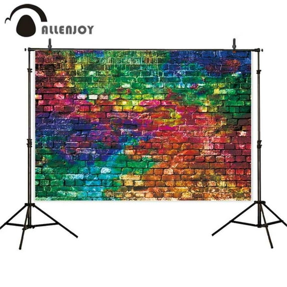 Allenjoy photography backdrops Graffiti colorful grunge brick wall ...