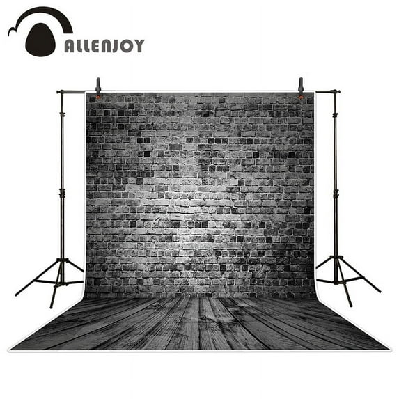Allenjoy photography backdrops Nostalgic gray brick wall wood brick ...