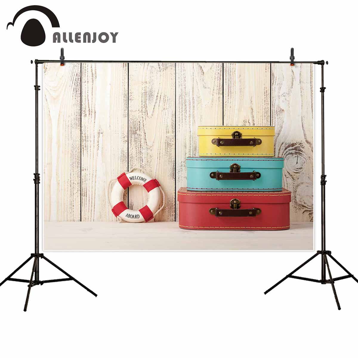 Allenjoy photography backdrops Summer swimming ring travel suitcase ...