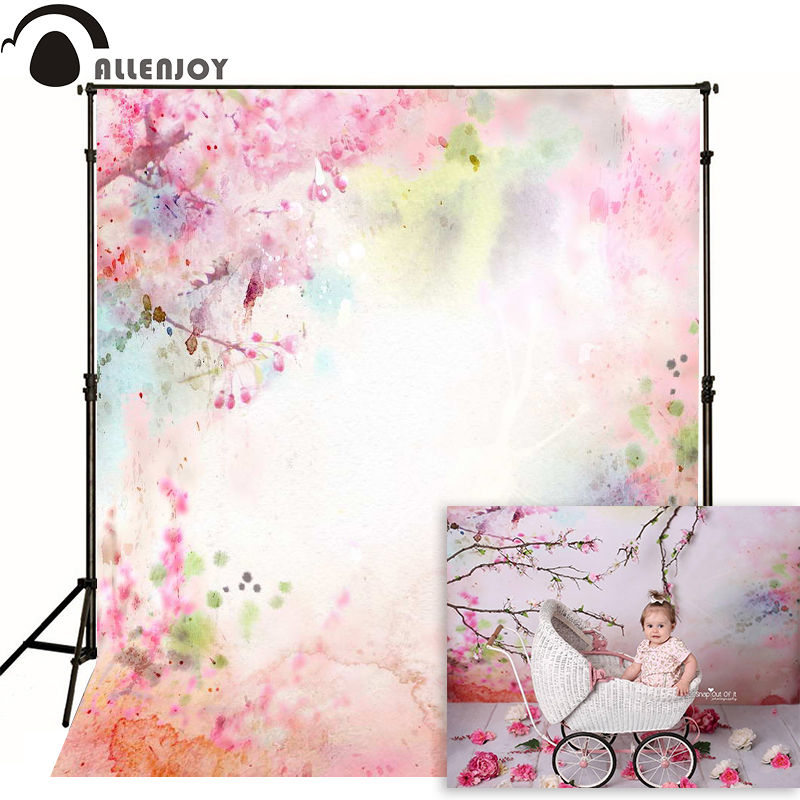 Allenjoy photography backdrops Watercolor pink hand-drawn fantasy photo ...