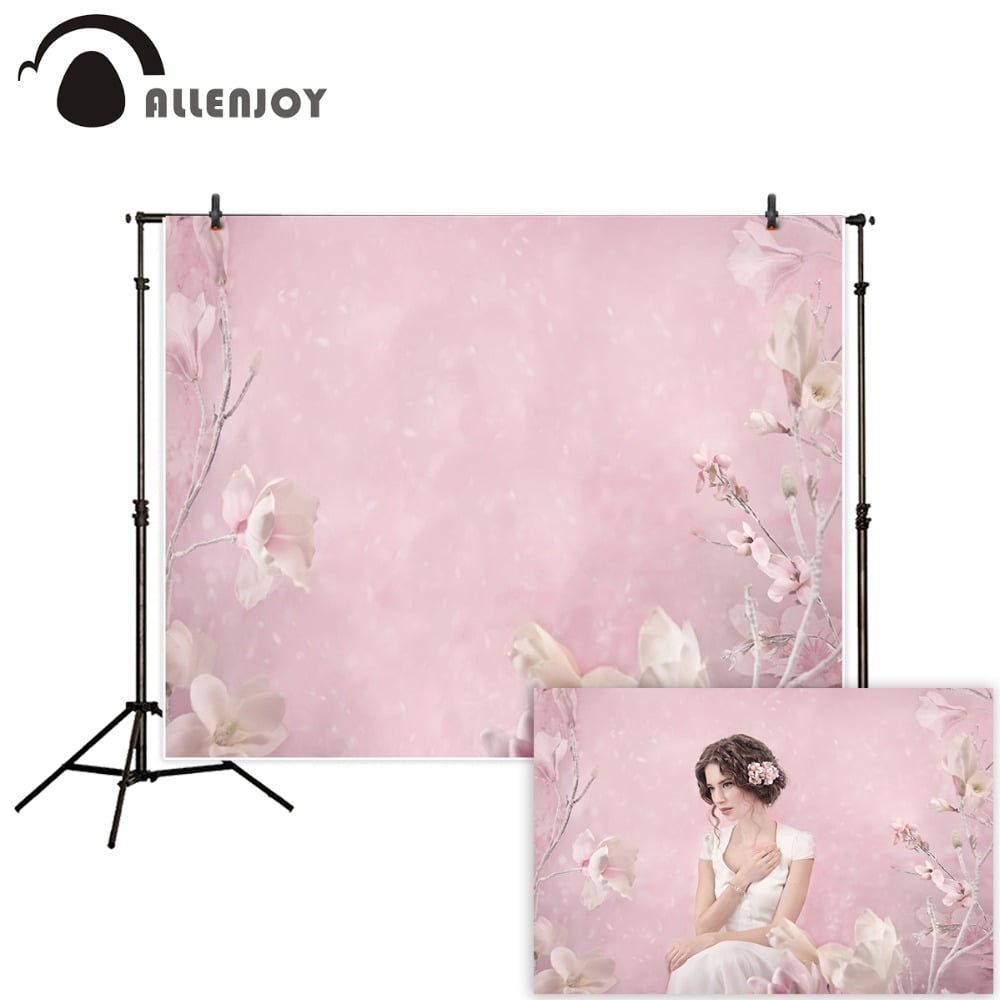Allenjoy photography backdrops girl pink flowers spring oil painting ...