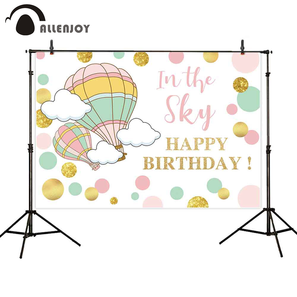 Allenjoy photography backdrops travel in the sky happy birthday banner ...