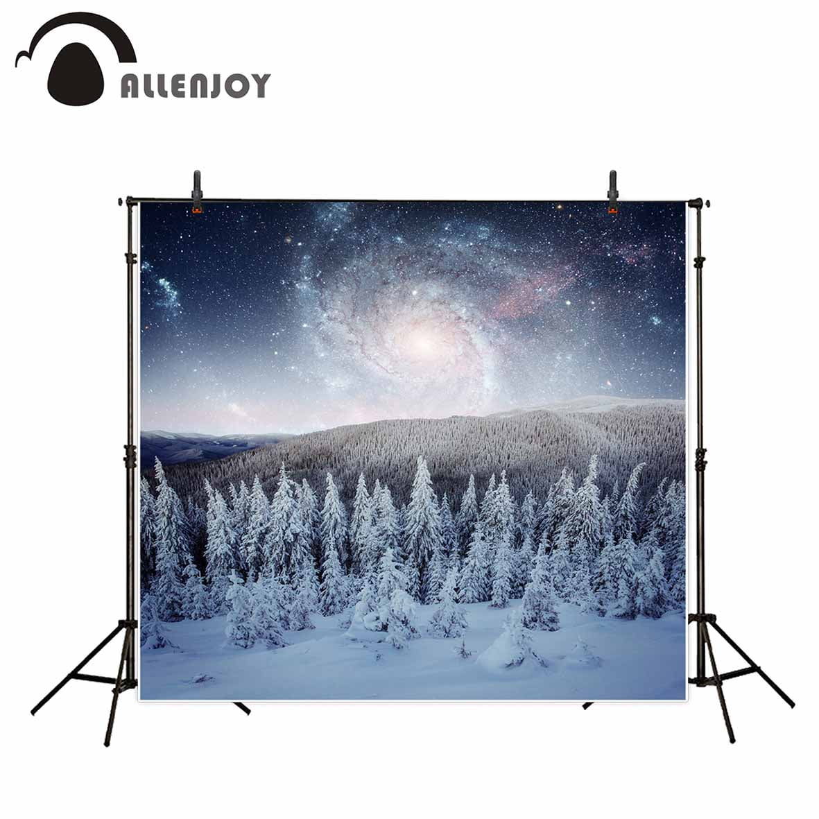Allenjoy photography background Beautiful Stars night sky Snow Pine ...