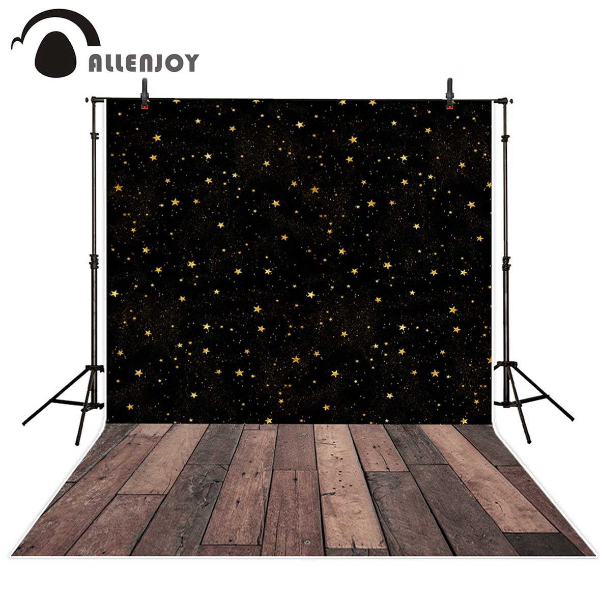 Allenjoy photography background Black night Sky stars wood floor Bokeh ...