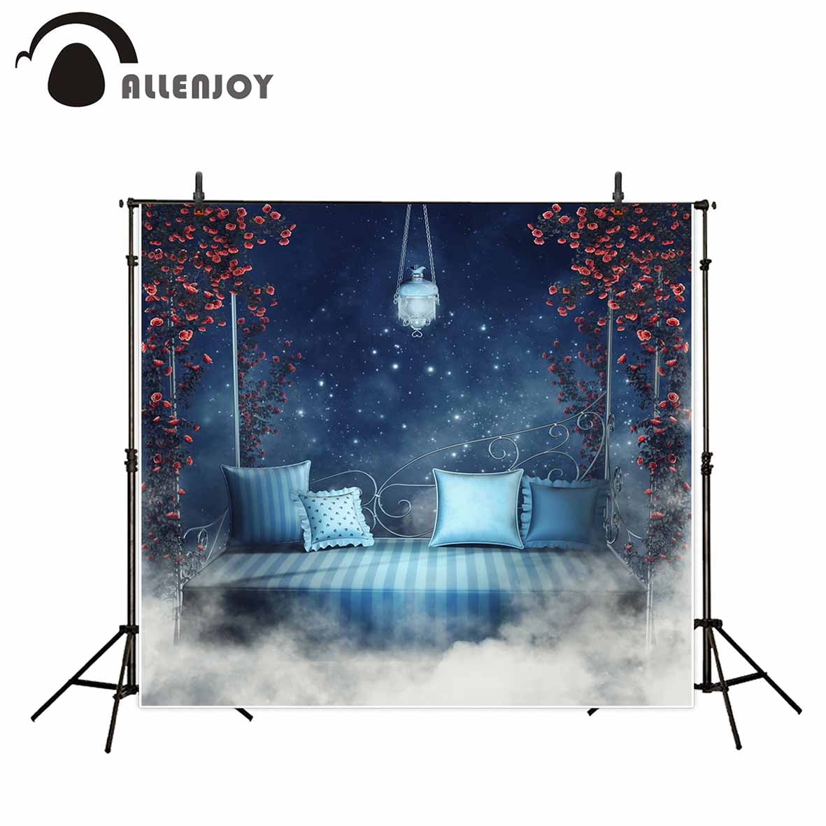 Allenjoy photography background Starry night sofa pillow Flower light ...