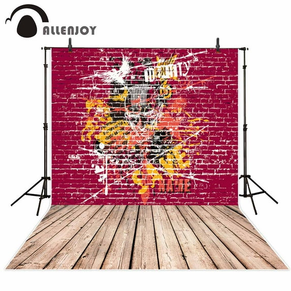 Allenjoy photography background store red Graffiti brick wall theme ...